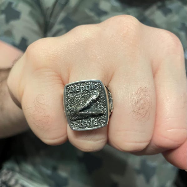Rusted Square Signet Ring – Unique Sterling Silver Ring for Men ...