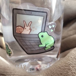 Date Night Clear Sticker Set of 2 / Snail and Frog Stickers / Cute ...