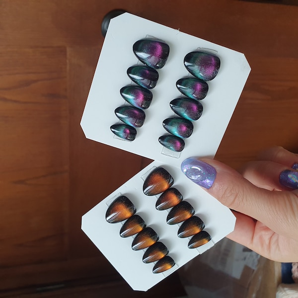 Coven | 9D Purple-pink & Teal Cat Eye | Color Shifting | Reusable ...