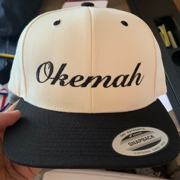 Custom Two Tone Hat Embroidered Custom Snapback Varsity Font Hat Custom ...