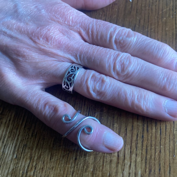Arthritis Finger Splint Brass or Sterling Silver 925 Hammered Textured ...
