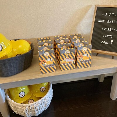 Personalized Plastic Construction Party Hats Construction - Etsy