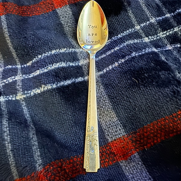 Vintage Silver Plated Custom Stamped Spoon, Hand Stamped Vintage ...