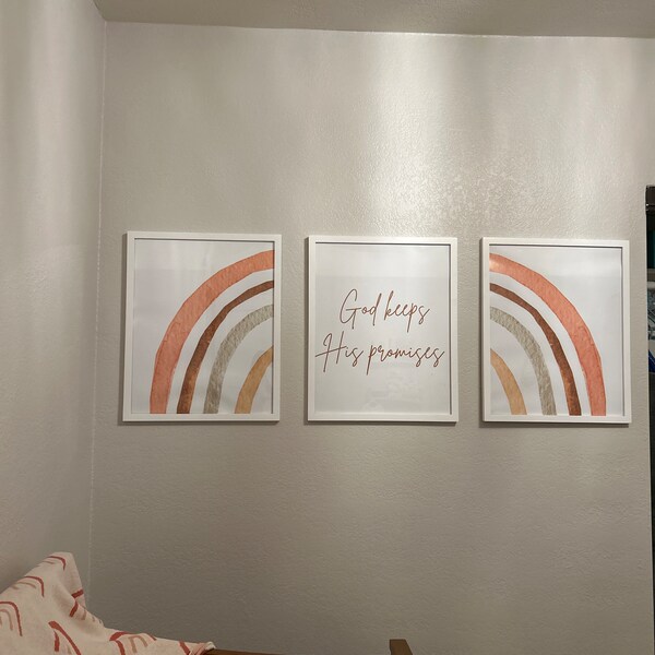 Christian Nursery Decor Rainbow Nursery Decor Christian Nursery Bible ...