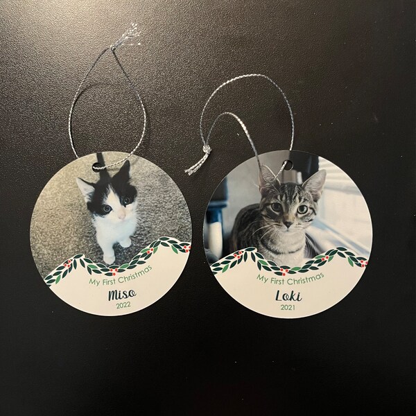 Cats First Christmas Ornament- Kittens First Christmas Ornament- Kittys ...
