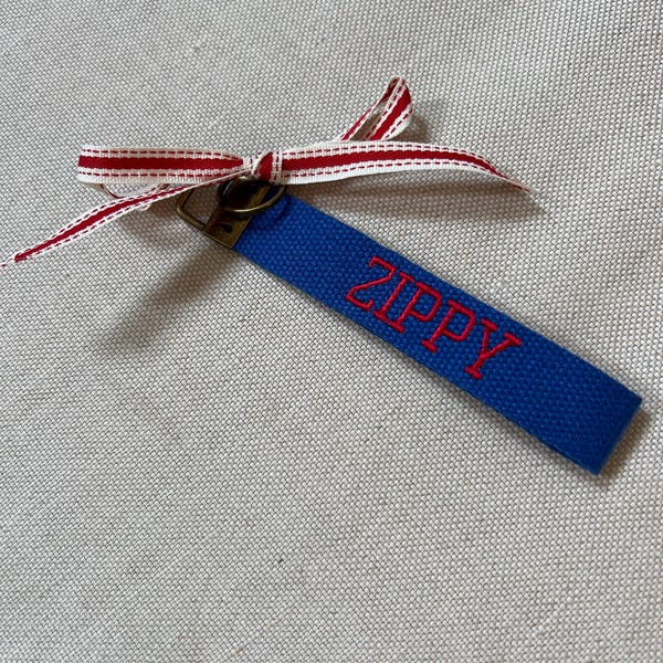 Personalized Key Fob Keychain | Custom Embroidered Name Keychain Strap ...