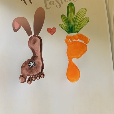 Hoppy Happy Easter/ Bunny Carrot / Footprint Handprint Art Craft / Foot ...