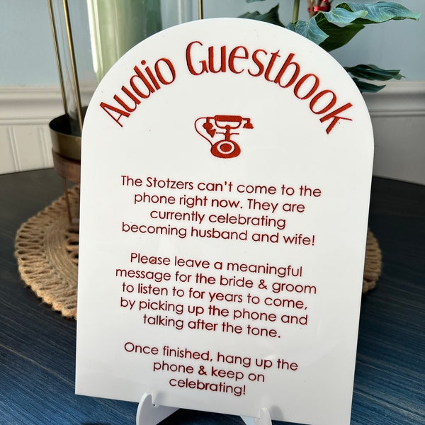 Audio Guest Book Sign | Acrylic Wedding Signage | Custom Wedding Guest ...