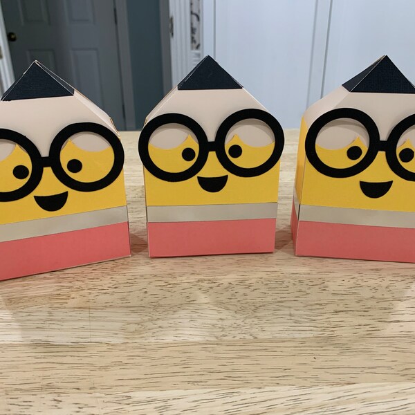 Pencil Gift Box With Nerdy Glasses SVG Design - Etsy