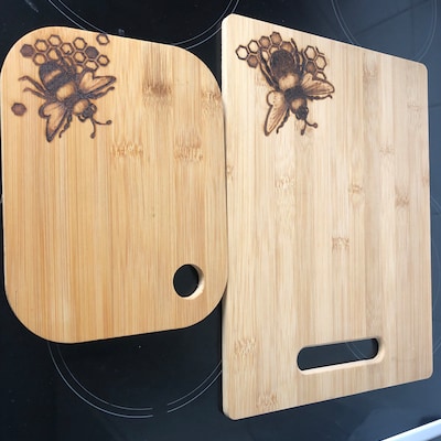 Bee Honeycomb Wooden Chopping Board With Hand Designed Pyrography ...