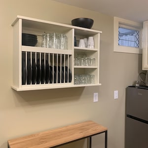 Double Deluxe Wood Plate Dish Cup Cabinet Rack Shelf Kitchen - Etsy