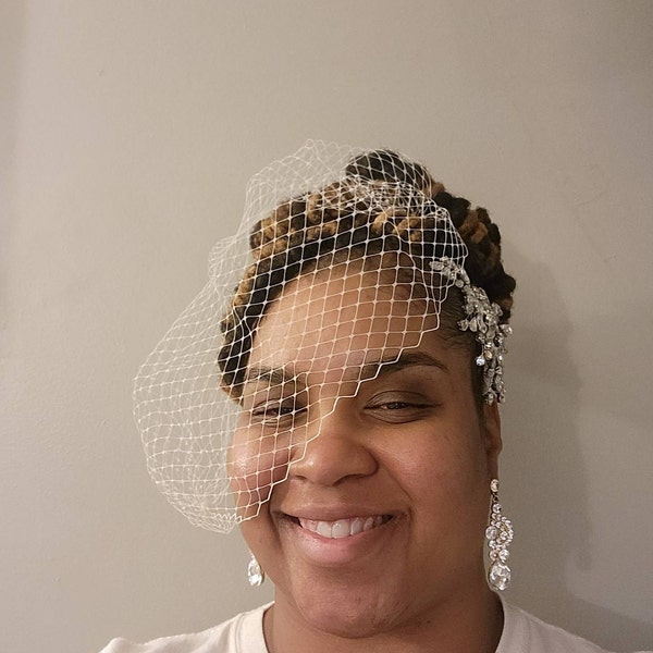 Birdcage Veil, Wedding Bird Cage Veil, Crystal Bridal Comb, Wedding ...
