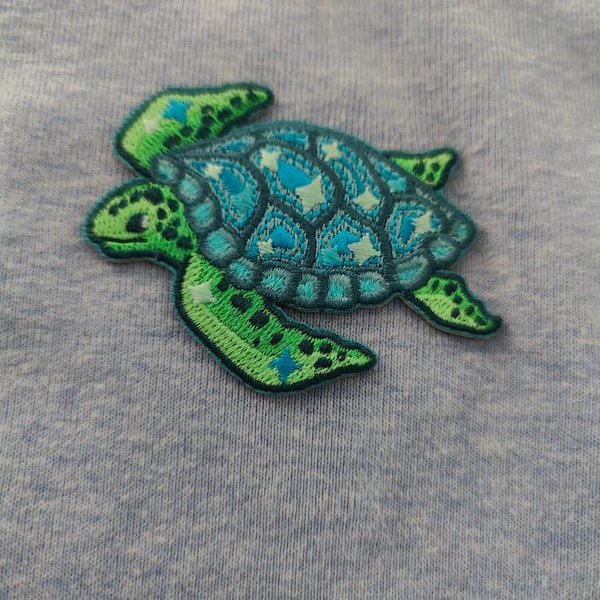 Sea Turtle Patch - Beach - Ocean - Iron on Embroidered Patches ...