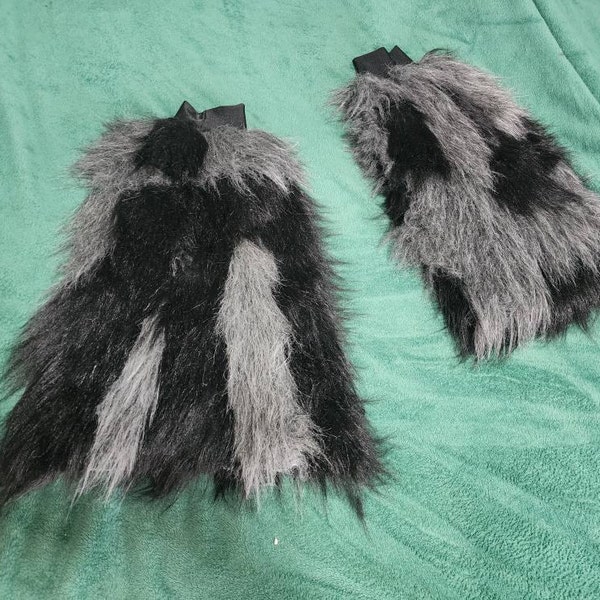 Fluffy Furry Leg Warmers Neon Patchwork Multi Colour Fur Lots of ...