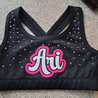 Personalized Rhinestone Sports Bra With Name or Word of Your Choosing ...
