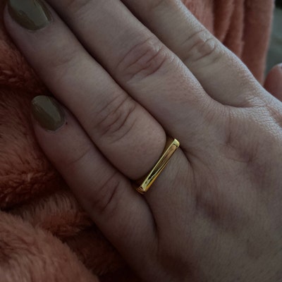 SALE Square Band, Square Ring, Gold Square Ring,square Band,gold Band ...