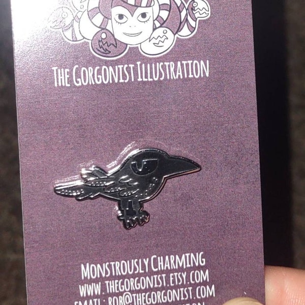 Side Eye Crow Grumpy Raven Enamel Pin - Etsy