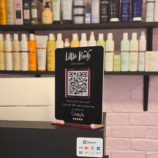 Business Review Link or Social Media QR Code | Salon Sign | Beauty Sign ...