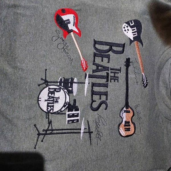 Beatles Embroidery Design the Beatles Silhouette Embroidery Pattern the ...