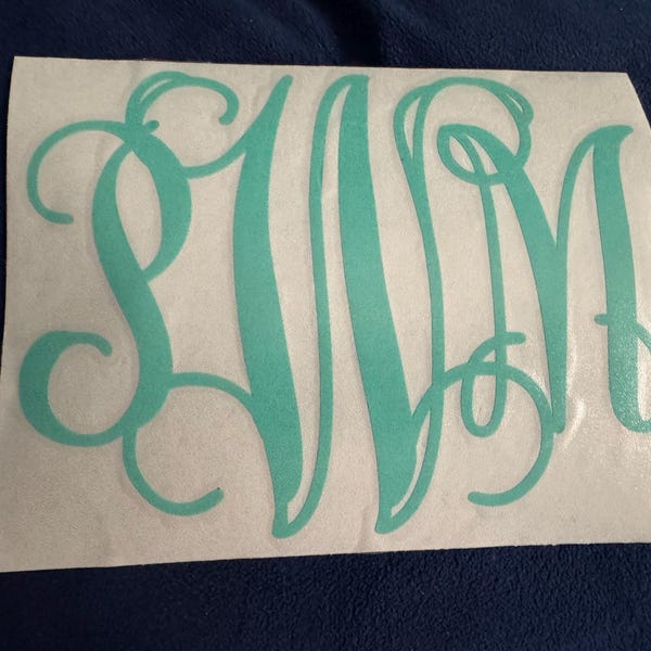 Monogram Car Decal, Large Initial Decal, Two Initial Decal, Decal for ...