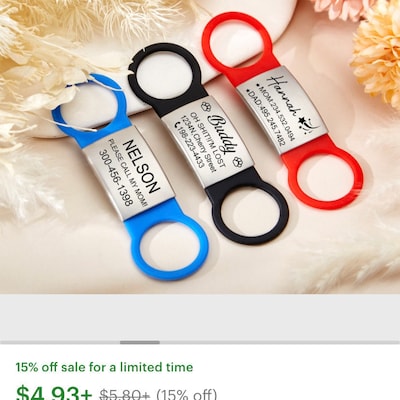 Engraved Dog Tag Personalized Dog Tag,slide on Dog Tag,silicone Dog Tag ...