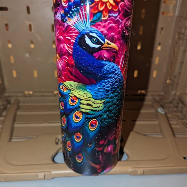 3D Peacock Tumbler Wrap, 20oz Skinny Tumbler Sublimation Design ...