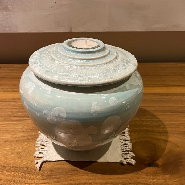 Orchid Funeral Vessel, Ceramic Cremation Urn for Ashes, Asian Inspired ...