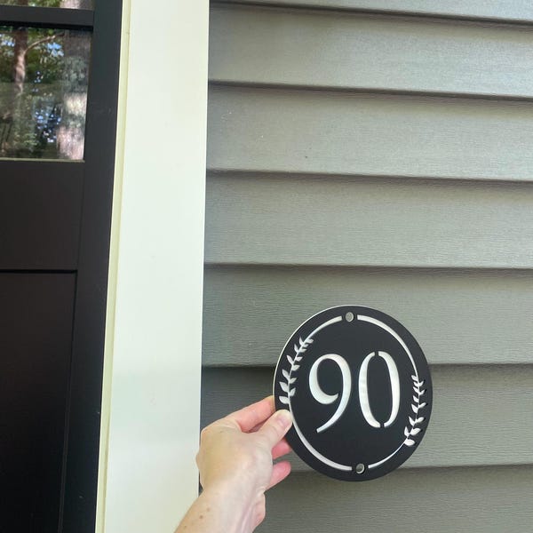 Modern Round Door Number Sign, House Number Plaque - Etsy