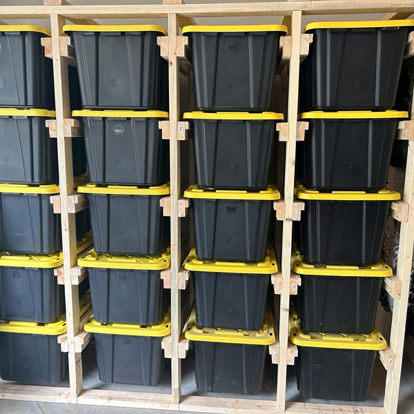 Tote Rack Plans, Bin Storage Rack, Garage Shelves Plans, PDF Download ...