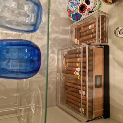 Luca Humidor Cabinet, Cigar Storage for 80-100 Cigars, Rich Black Ash ...