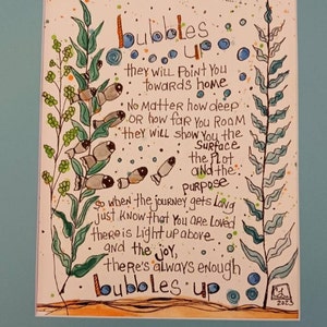 Bubbles up Jimmy Buffett Song Lyric Wall Art ORIGINAL Drawing on ...