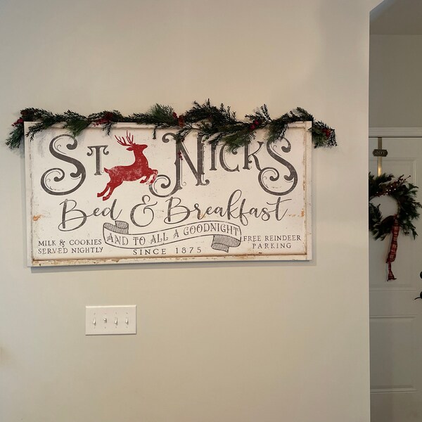 Rustic Christmas Sign Bed & Breakfast Sign Modern Farmhouse Wall Decor ...