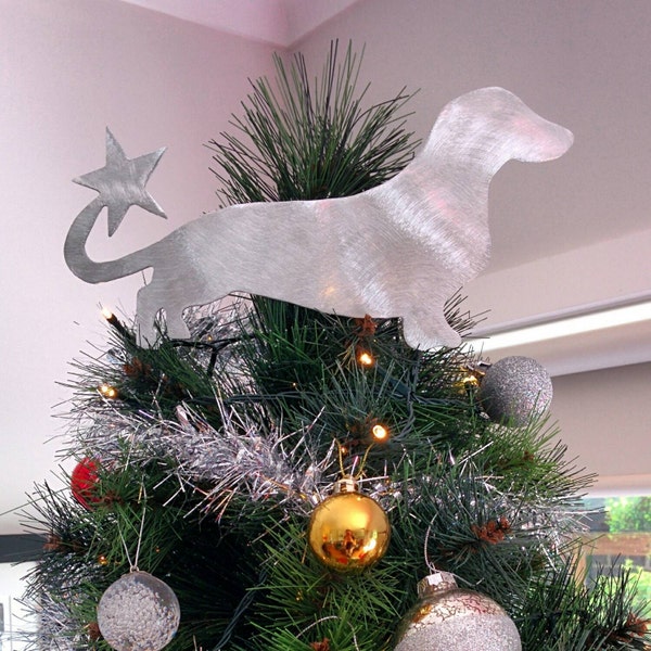 Dachshund, Weiner Dog, Dog Christmas Tree Topper, Holiday Decoration ...