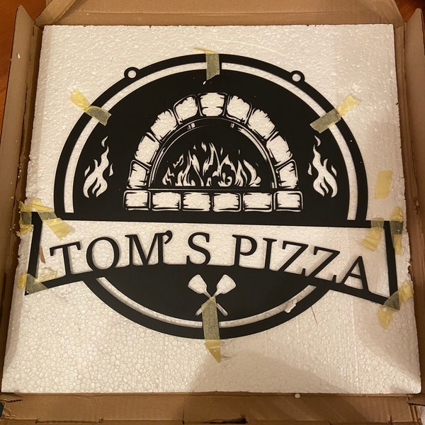 Custom Metal Pizza Oven Wall Sign, Kitchen Decor, Personalized Oven ...