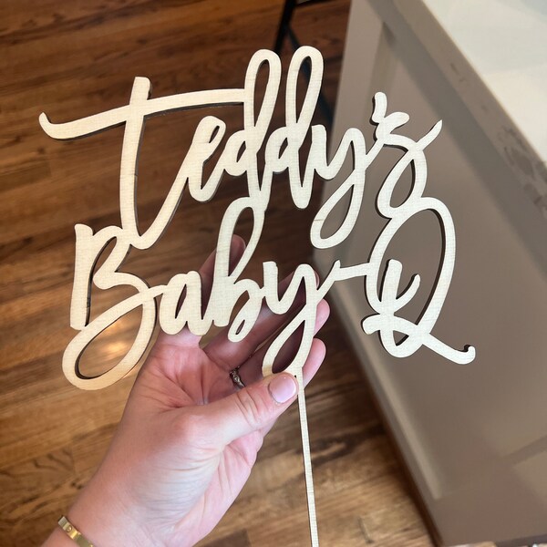 Personalized Cake Topper, Custom Text Cake Topper, Gold Cake Topper ...