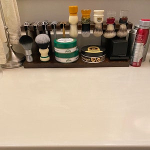 Safety Razor Shaving Brush Stand, Custom Wood W/dark Brown Stain up to ...