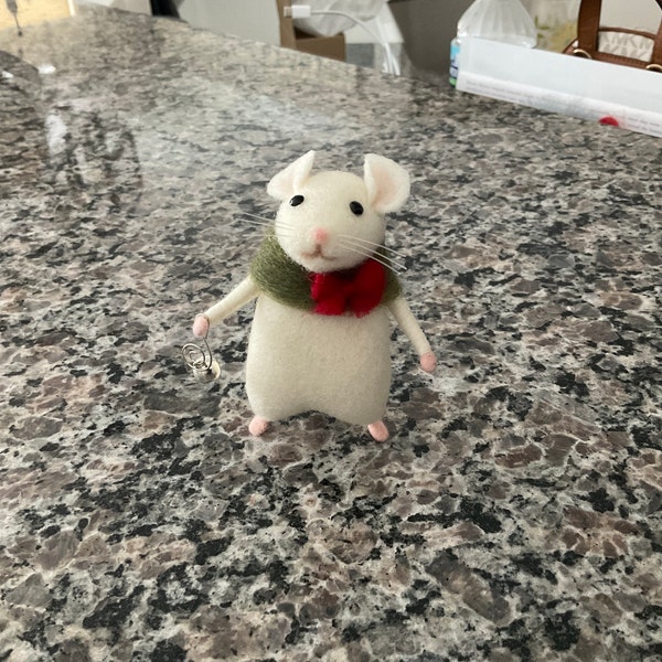 Needle Felted Christmas Mouse With a Bell - Etsy