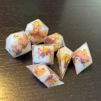 Fae Celebration Flowers, Flower Dice, Floral, Handmade Dice, Sharp Edge ...