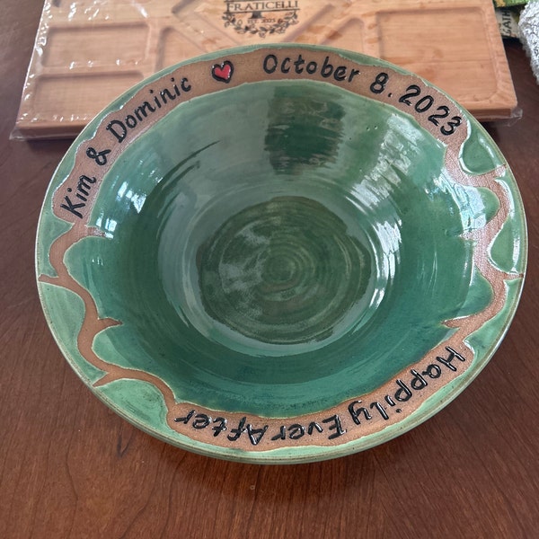 Custom Wedding Bowl Personalized Wedding Gift Engraved Pottery - Etsy