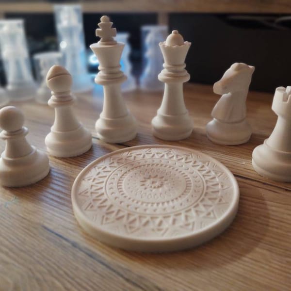 Big Silicone Chess Mold-plaster Concrete Chess Piece Mold-chess Candle ...