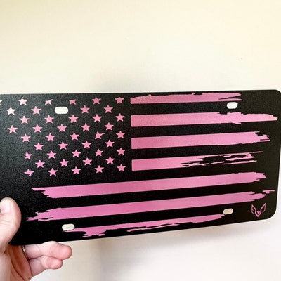 Pink American Flag License Plate - Etsy