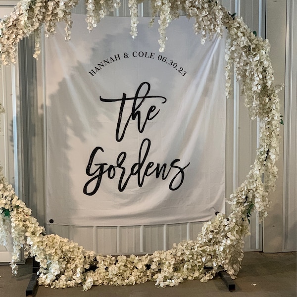 Wedding Last Name Banner, Boho Bridal Shower Decorations, Engagement ...