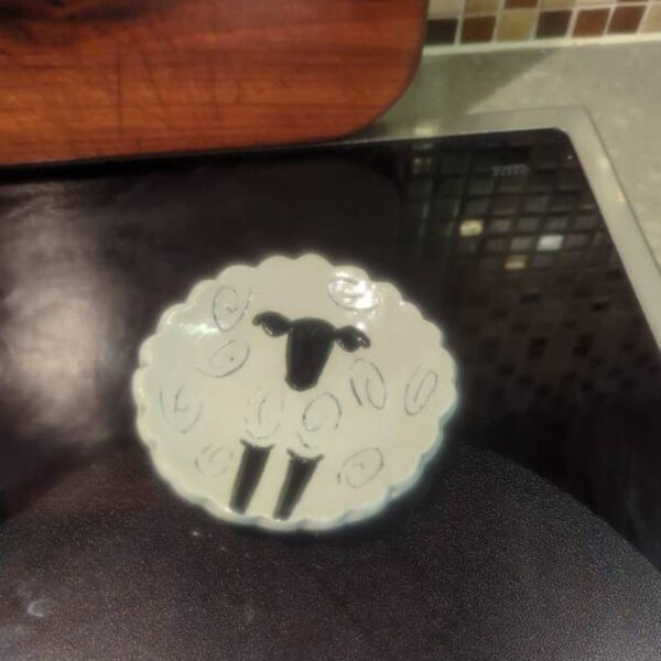 SPOON REST Regular Size Woolly SHEEP Stoneware Clay Handmade - Etsy