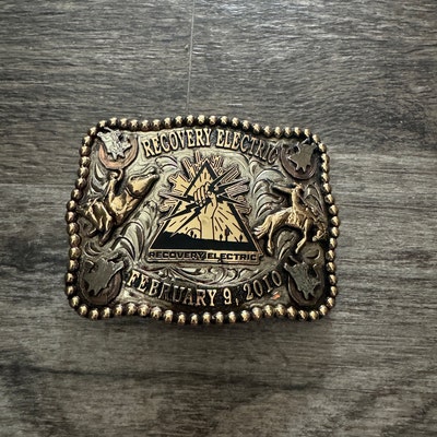 Trophy Western Belt Buckle Custom Made German Silver Hand Engraved ...
