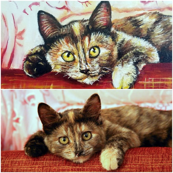 Custom Pet Portrait, Custom Dog and Cat Portrait, Custom Oil Pet on ...