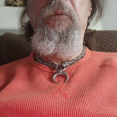 Warlock Warrior Hellhound Guardian Necklace With Thick Chainmaille ...