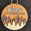 Forest Welcome Door Hanger SVG, Pine Tree Door Sign SVG, Cabin Decor ...