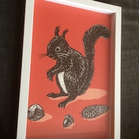 Linoldruck Fuchs und Schwäne original Druckgrafik - Etsy.de
