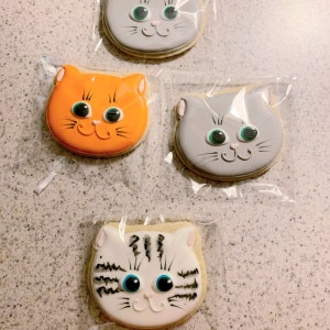 Cat Face Sugar Cookies 1 Dozen - Etsy