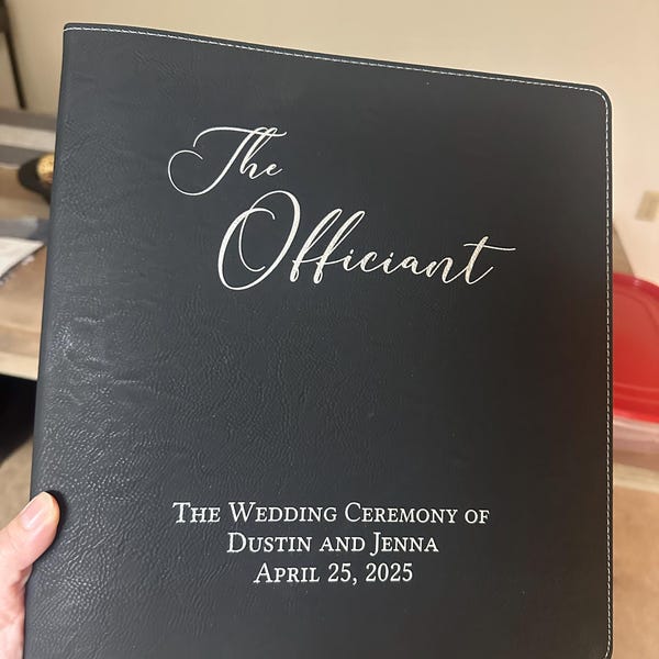 Officiant Personalized Binder, 3 Ring Binder, Wedding Planner, Photo ...